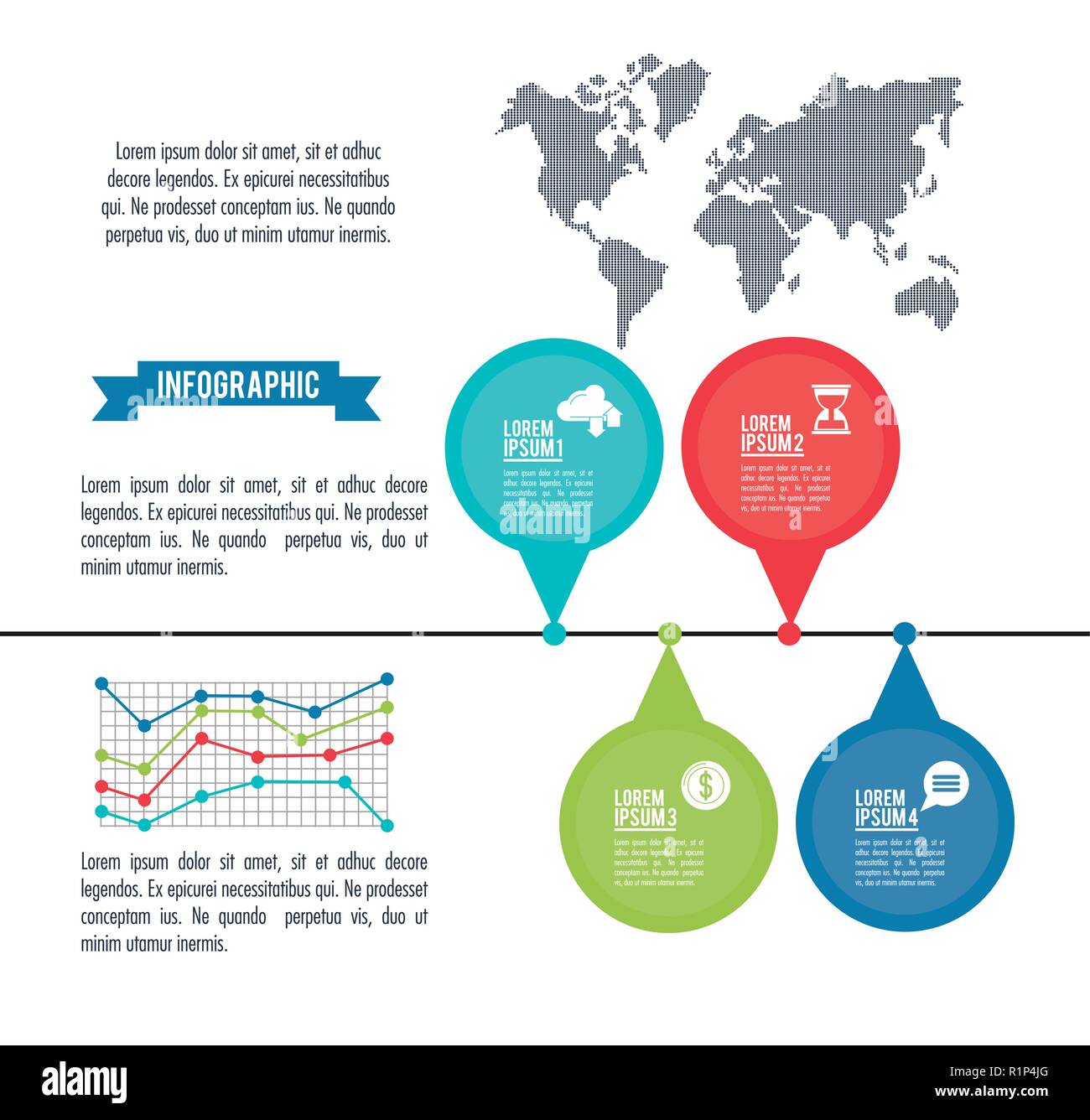 infographic styles and organization with tabs and icons vector ...