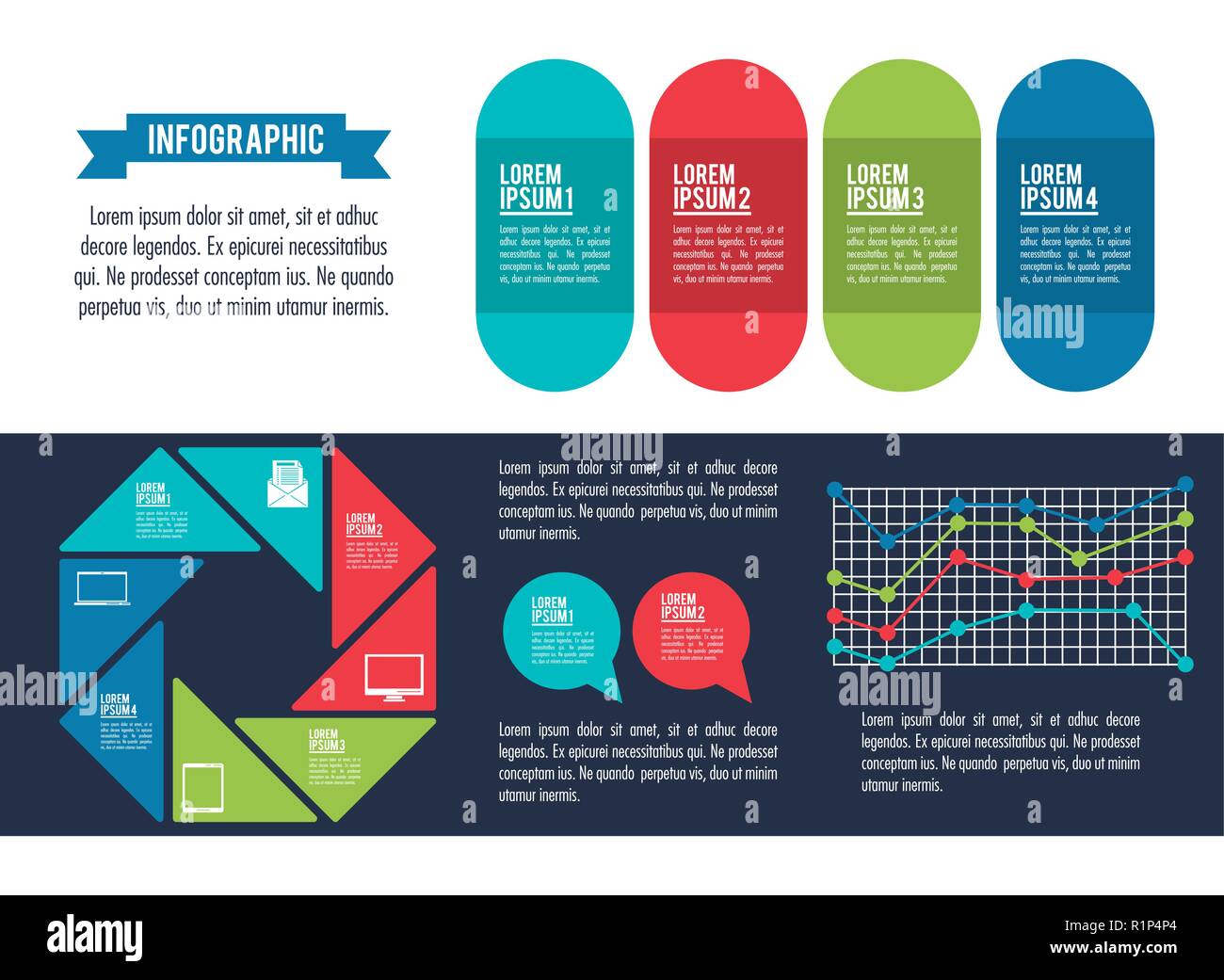 infographic styles and organization with tabs and icons vector ...