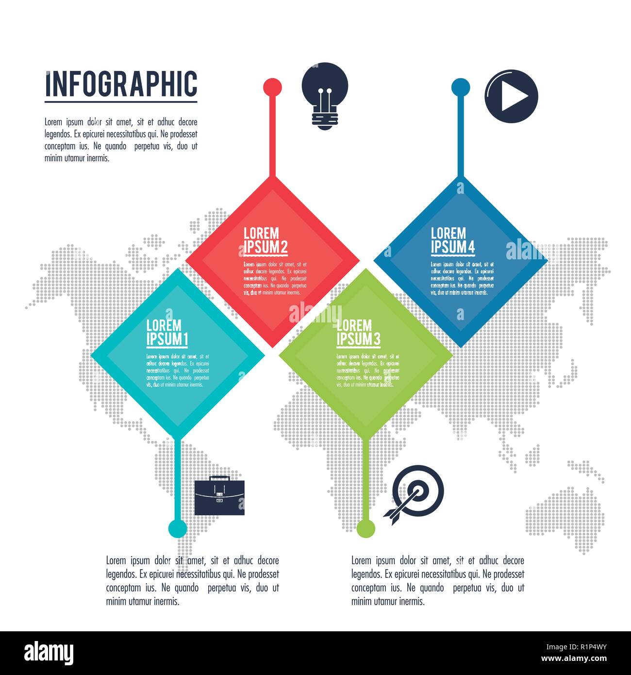 infographic styles and organization with tabs and icons vector ...