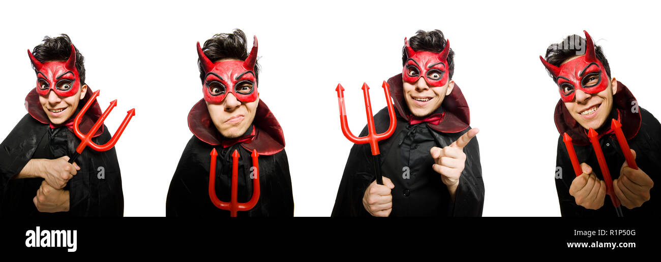 Funny devil isolated on the white background Stock Photo - Alamy