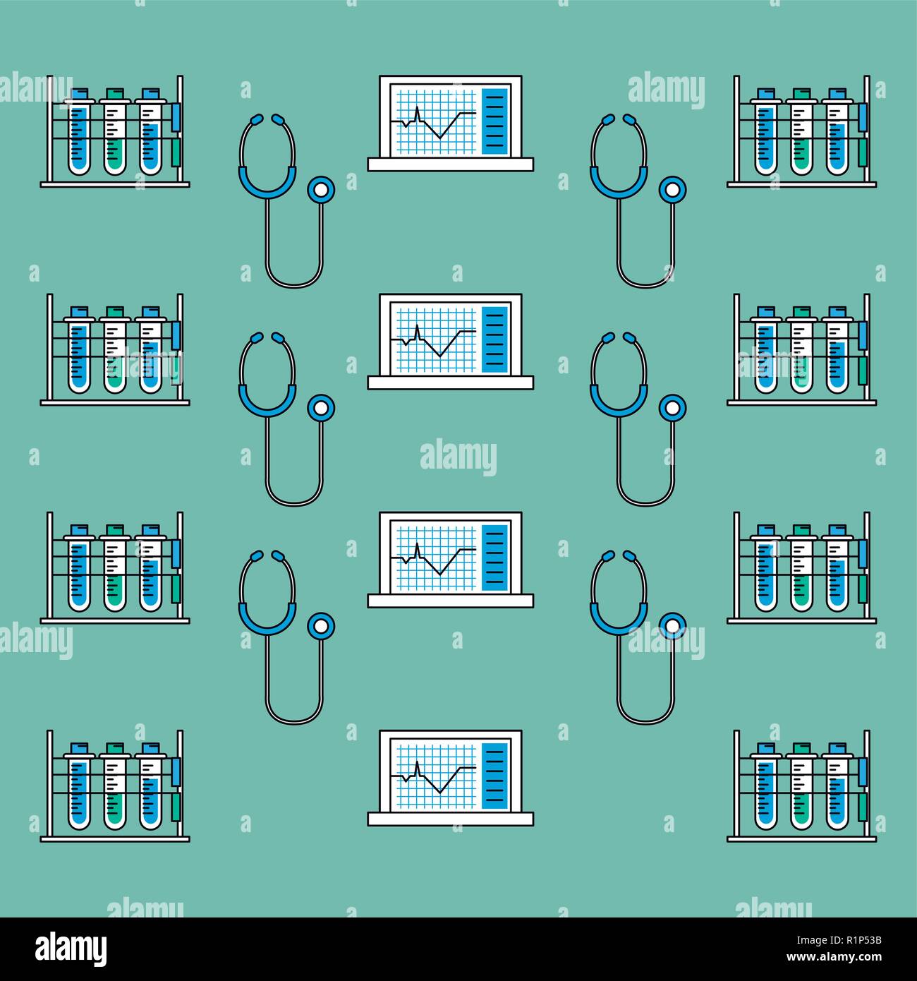 medical stuff and elements background with endoscope and ...