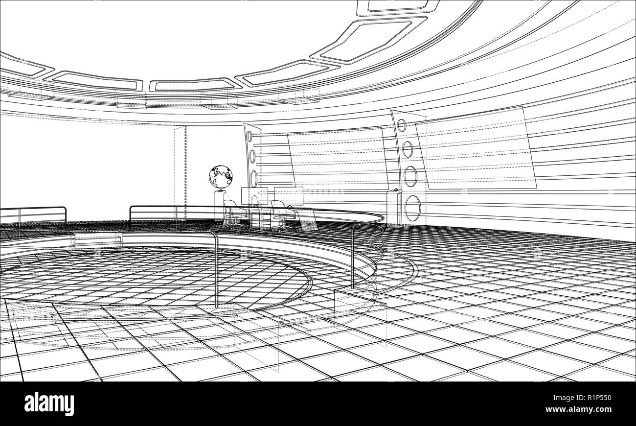 3D outline interior. Vector rendering of 3d Stock Vector Image & Art ...