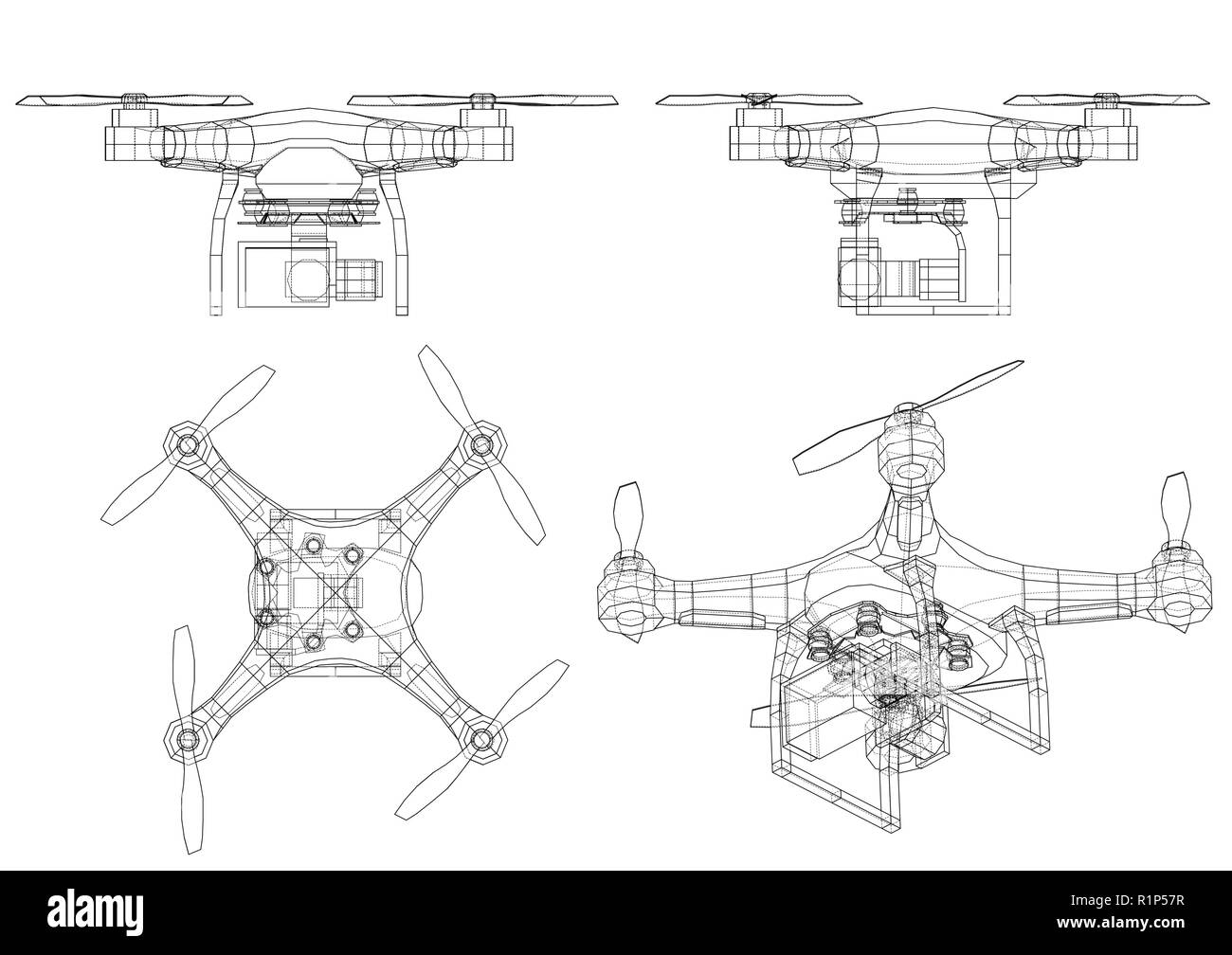 Drone concept. Vector rendering of 3d Stock Vector Image & Art - Alamy