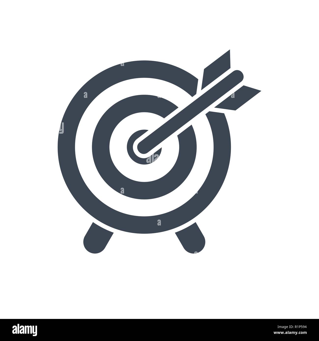 Arrow on target glyph Cut Out Stock Images & Pictures - Alamy