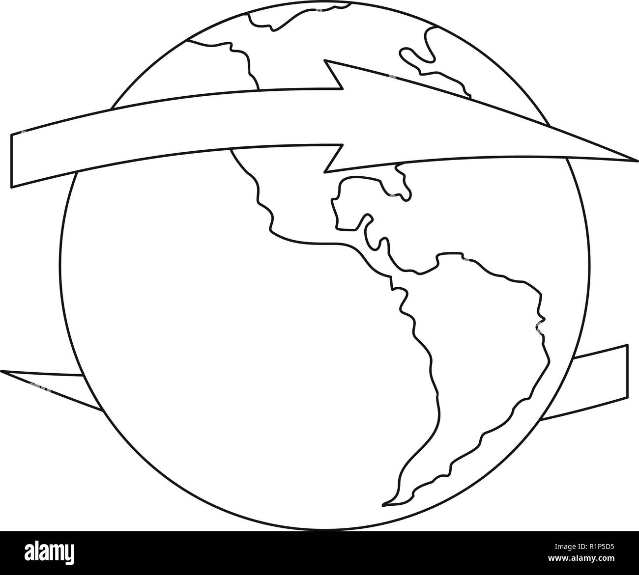 Wind on earth icon. Outline illustration of wind on earth vector icon ...