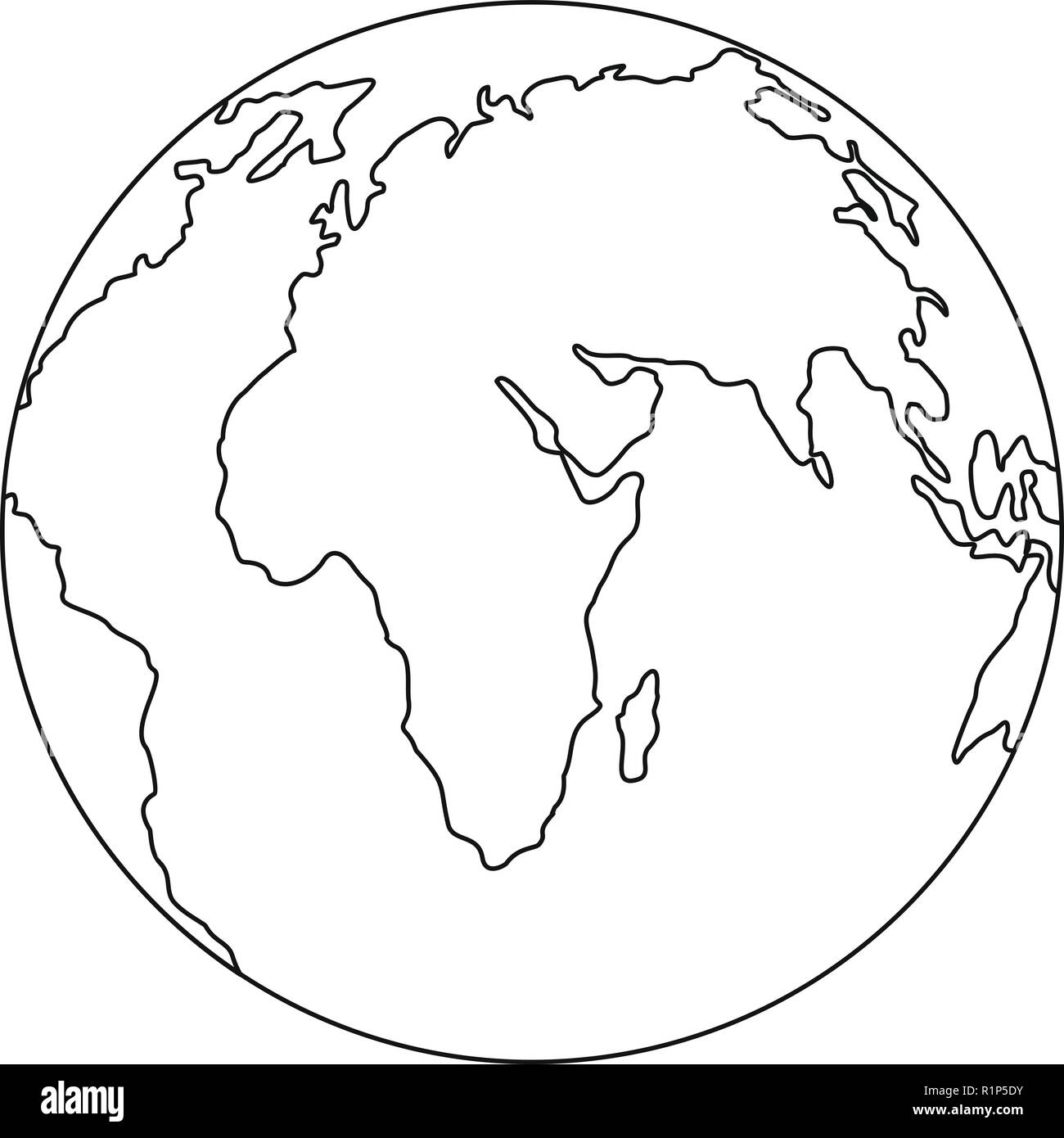 Round planet icon. Outline illustration of round planet vector icon for ...