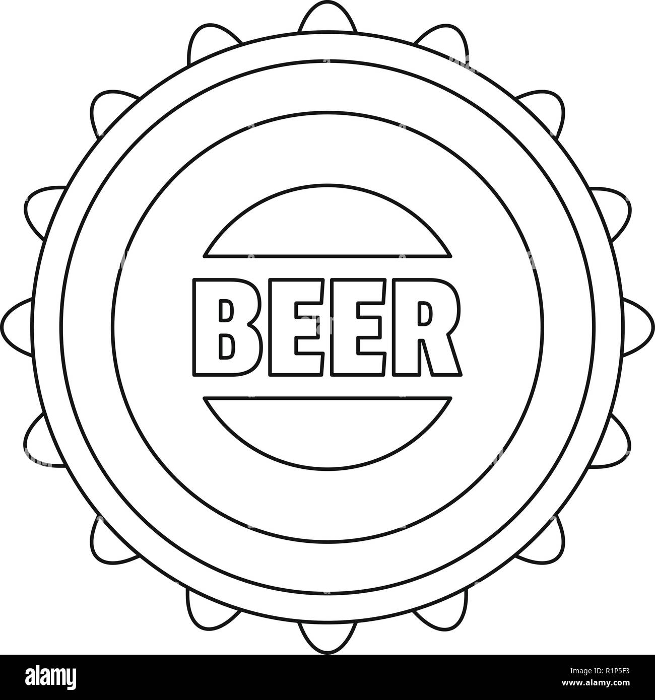 Beer cap icon. Outline illustration of beer capvector icon for web ...