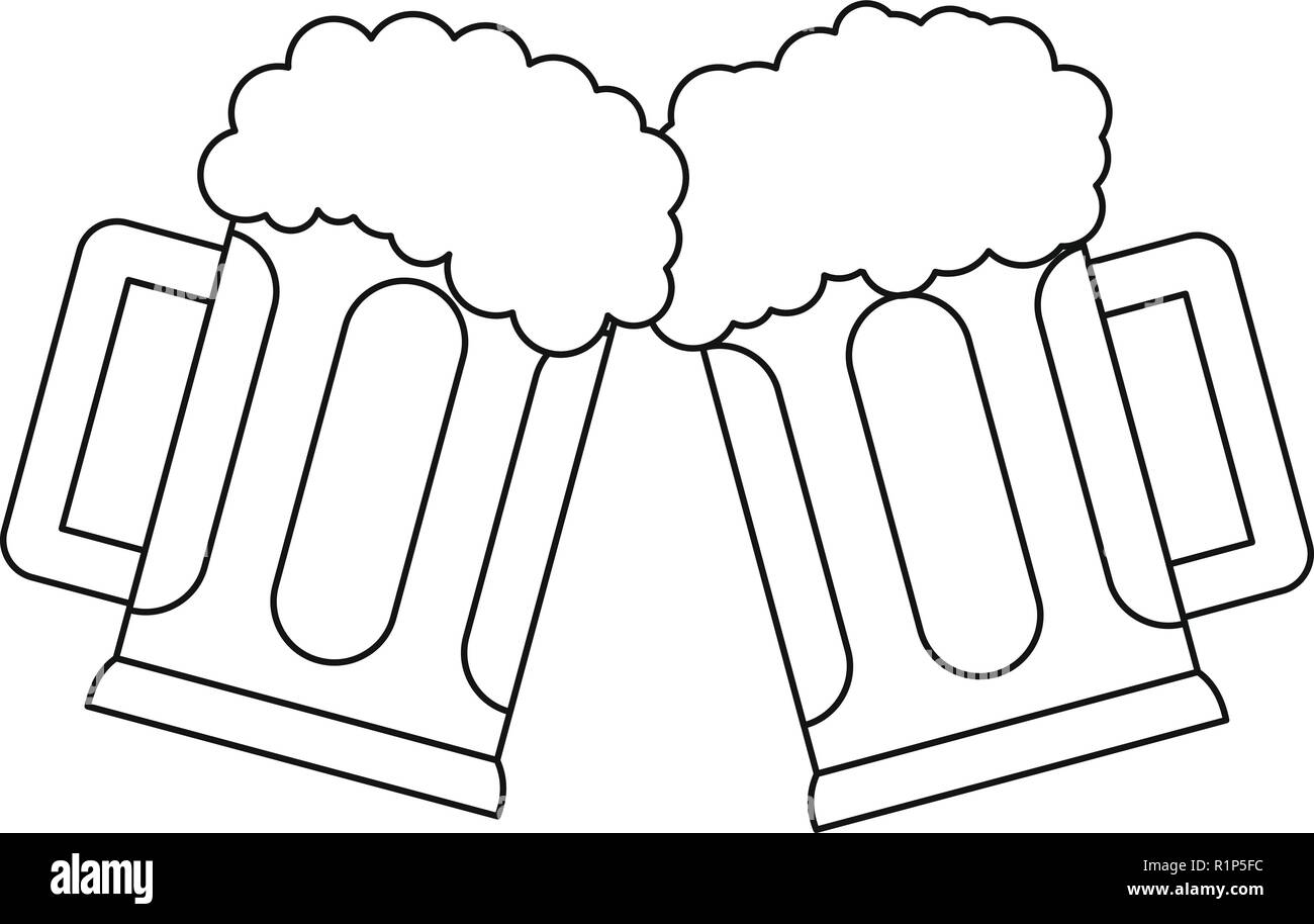 Beer mug icon. Outline illustration of beer mug vector icon for web ...