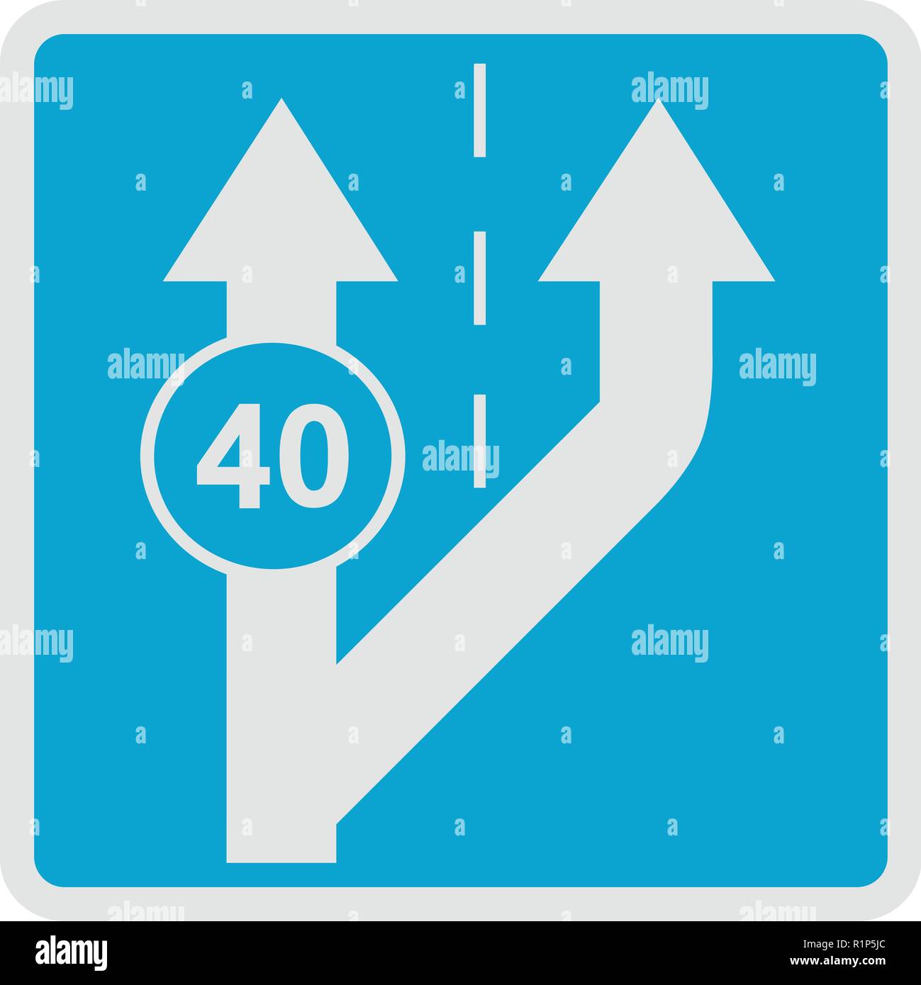 Forty on arrow icon. Flat illustration of forty on arrow vector icon ...