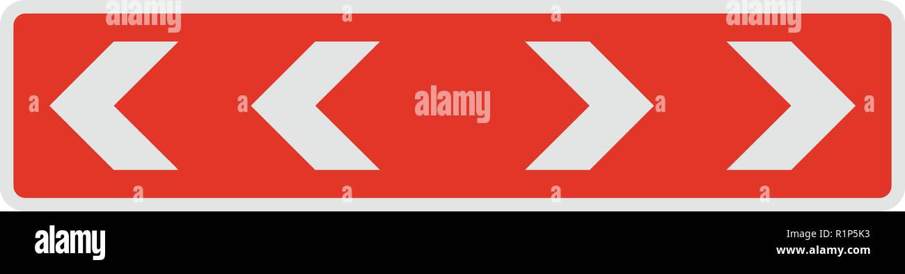 Detour of obstacle on the left icon. Flat illustration of detour of ...