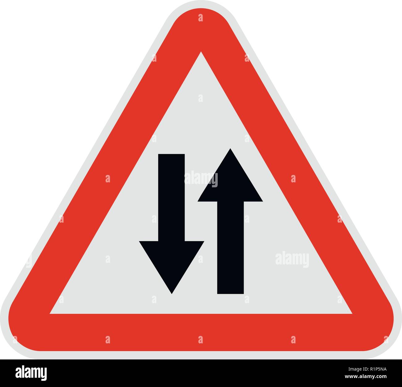 Double sided traffic icon. Flat illustration of double sided traffic ...
