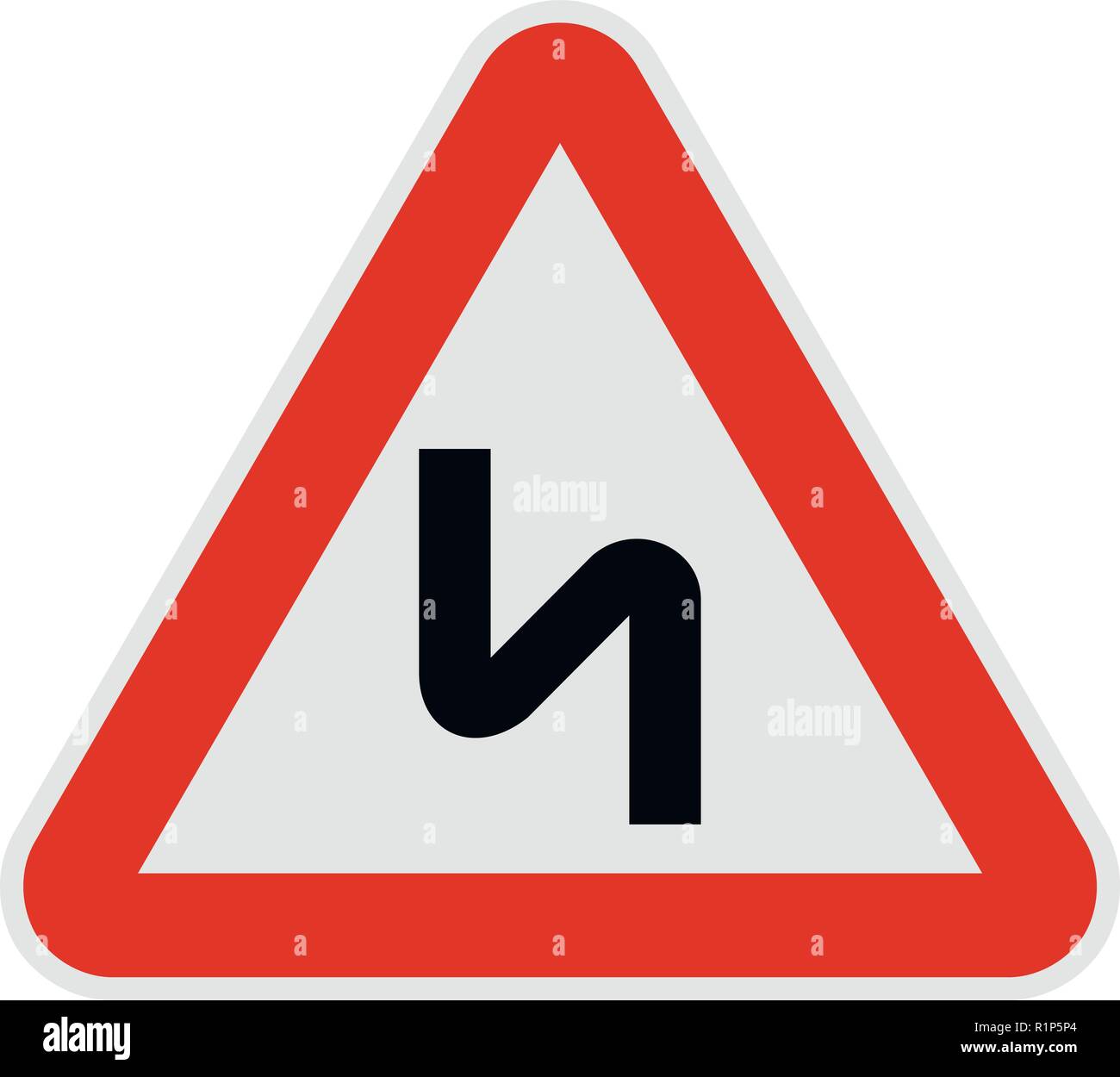 Dangerous turn right icon. Flat illustration of dangerous turn right ...