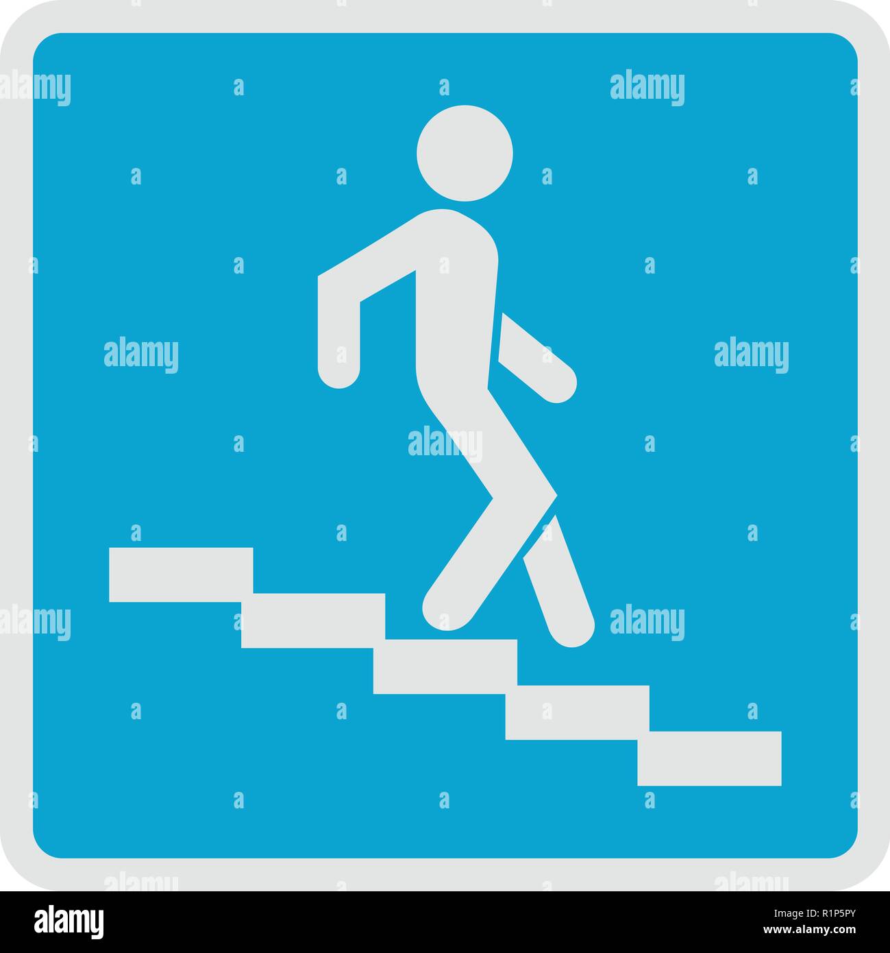 Man descending the stairway icon. Flat illustration of man descending ...