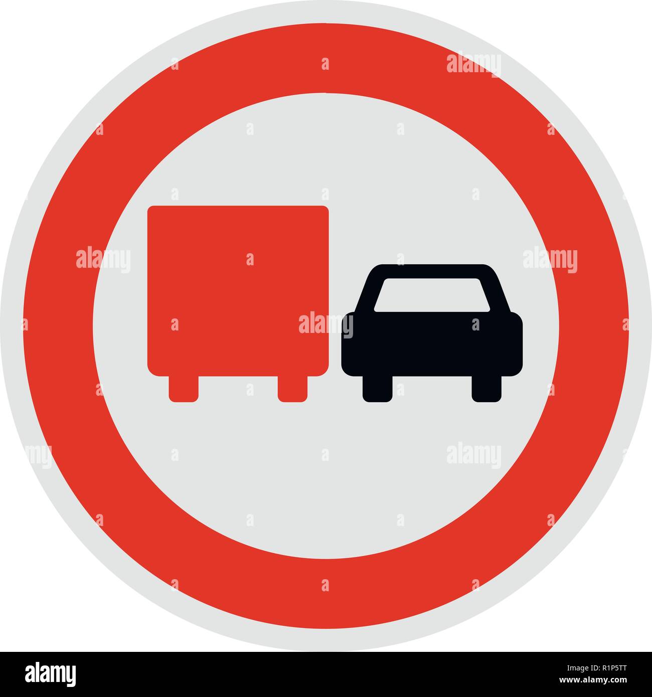 No lorry overtaking icon. Flat illustration of no lorry overtaking ...