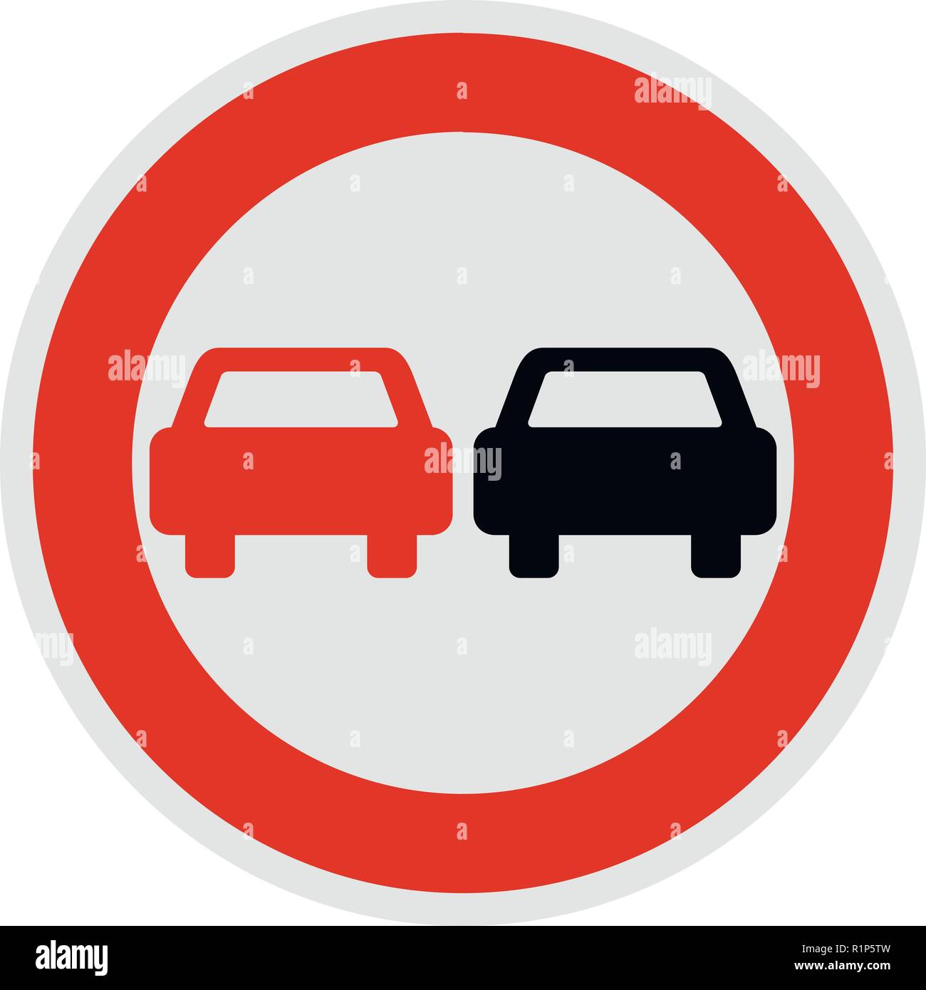 Traffic sign no overtaking Stock Vector Images - Alamy
