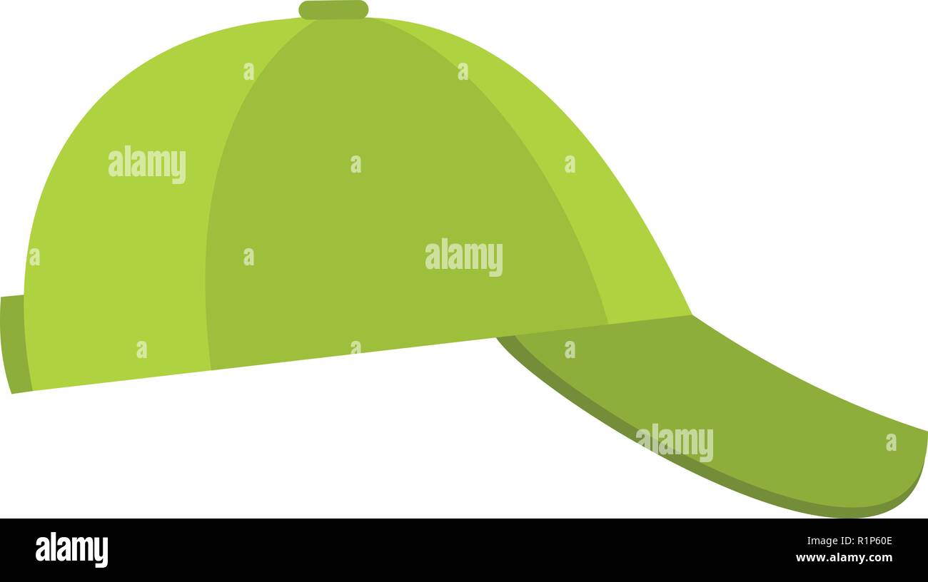 Baseball cap on side icon. Flat illustration of baseball cap on side ...