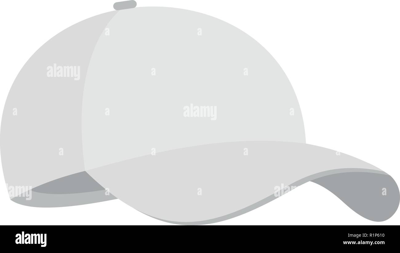White baseball cap icon. Flat illustration of white baseball cap vector ...