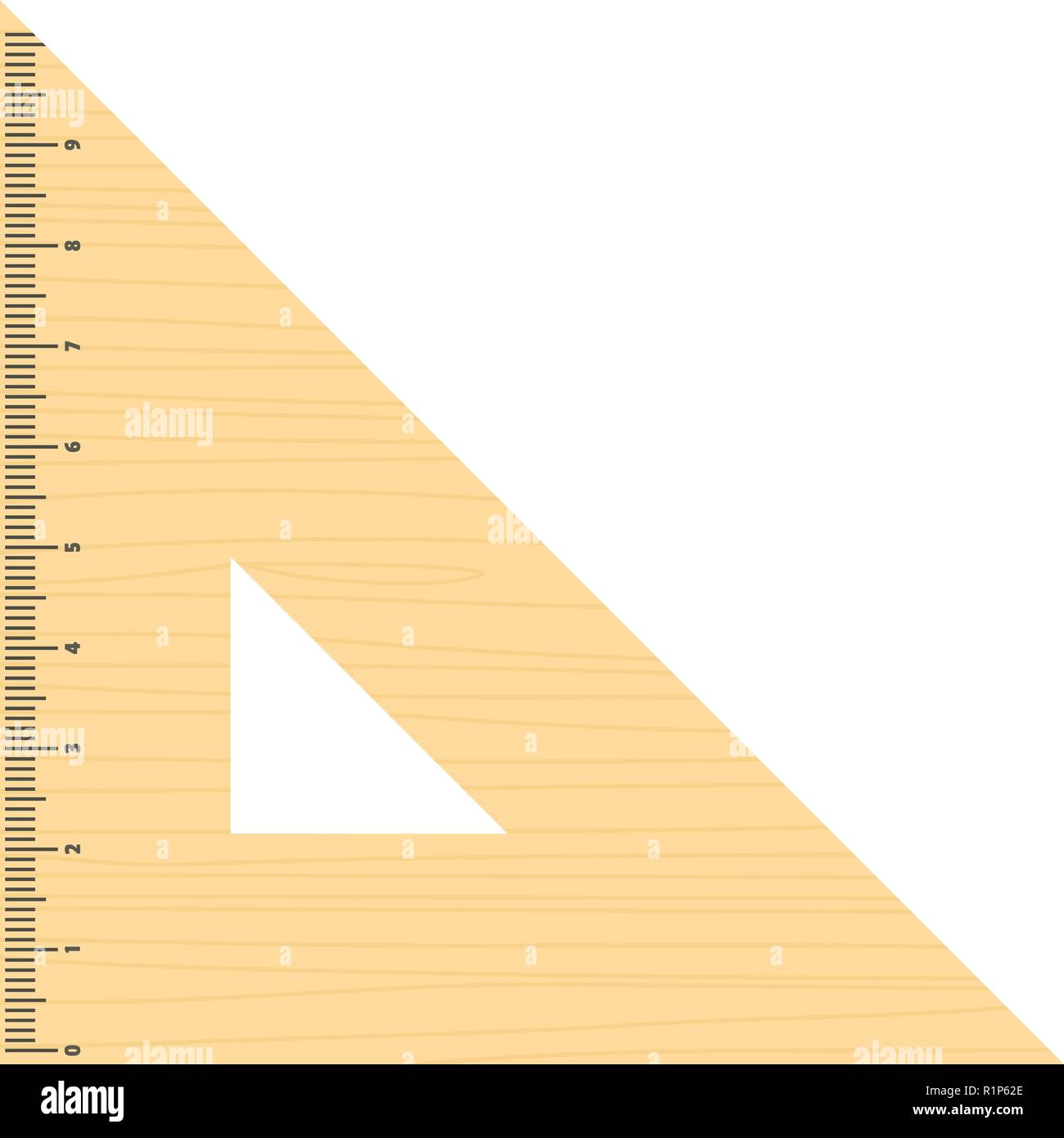 Triangular ruler icon. Flat illustration of triangular ruler vector ...