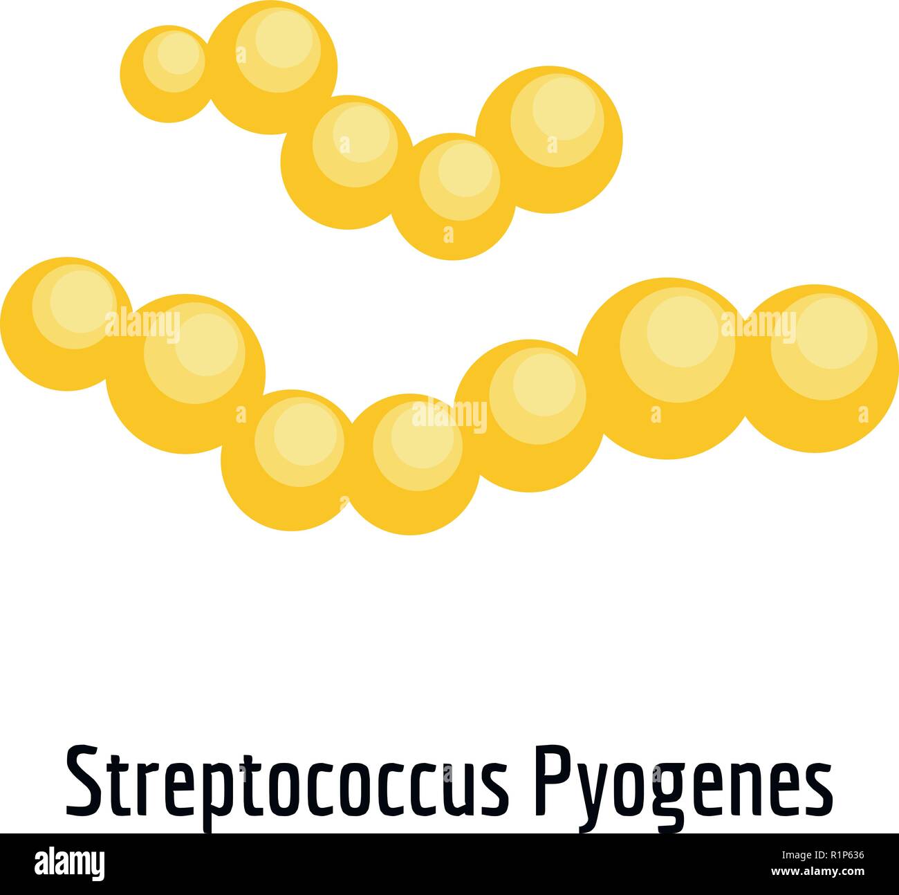 Streptococcus pyogenes icon. Cartoon illustration of streptococcus ...