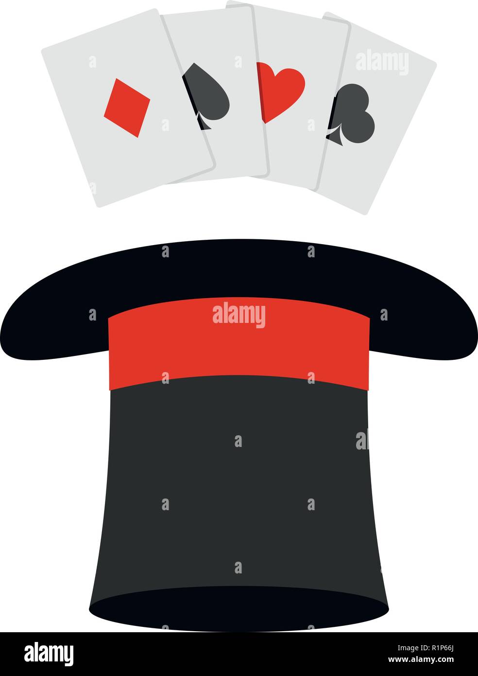 Hat with card icon. Cartoon illustration of hat with card vector icon ...