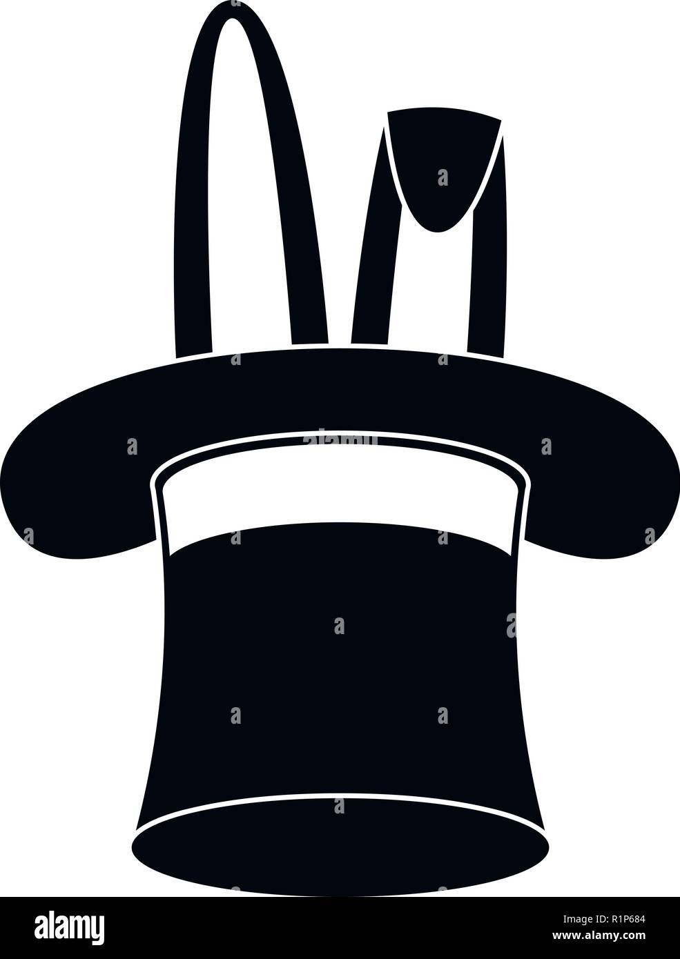 Hat with rabbit icon. Simple illustration of hat with rabbit vector ...