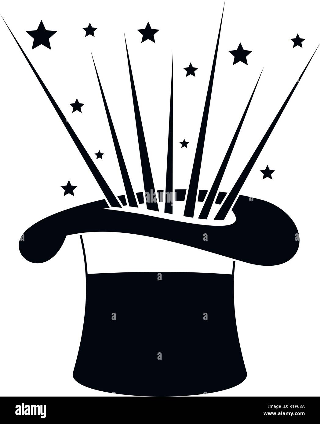 Hat and firework icon. Simple illustration of hat and firework vector ...