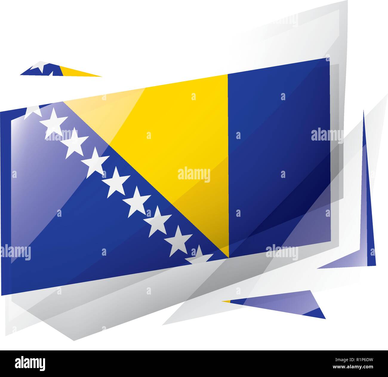 Bosnia and Herzegovina flag, vector illustration on a white background ...