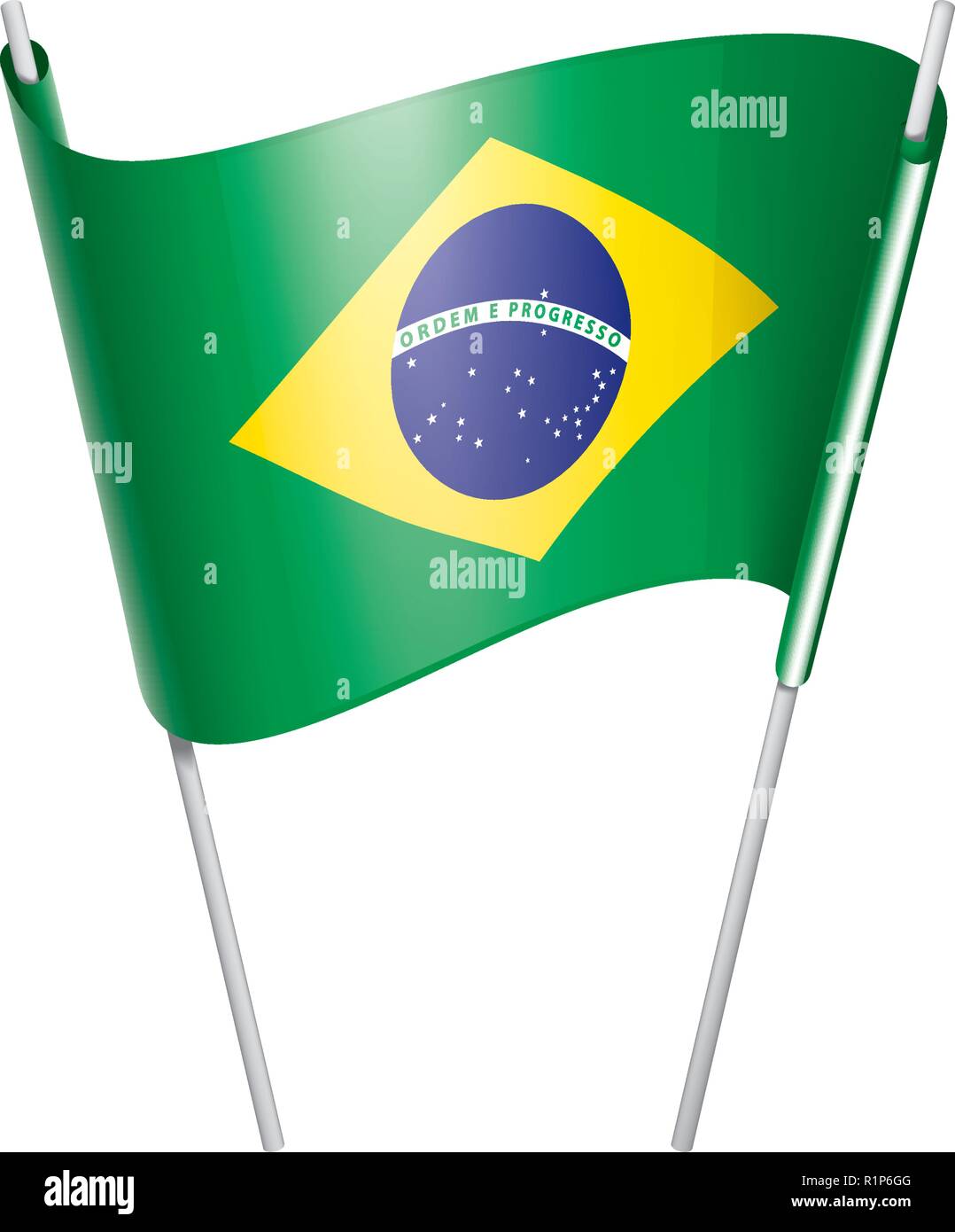 Brazil flag, vector illustration on a white background Stock Vector ...