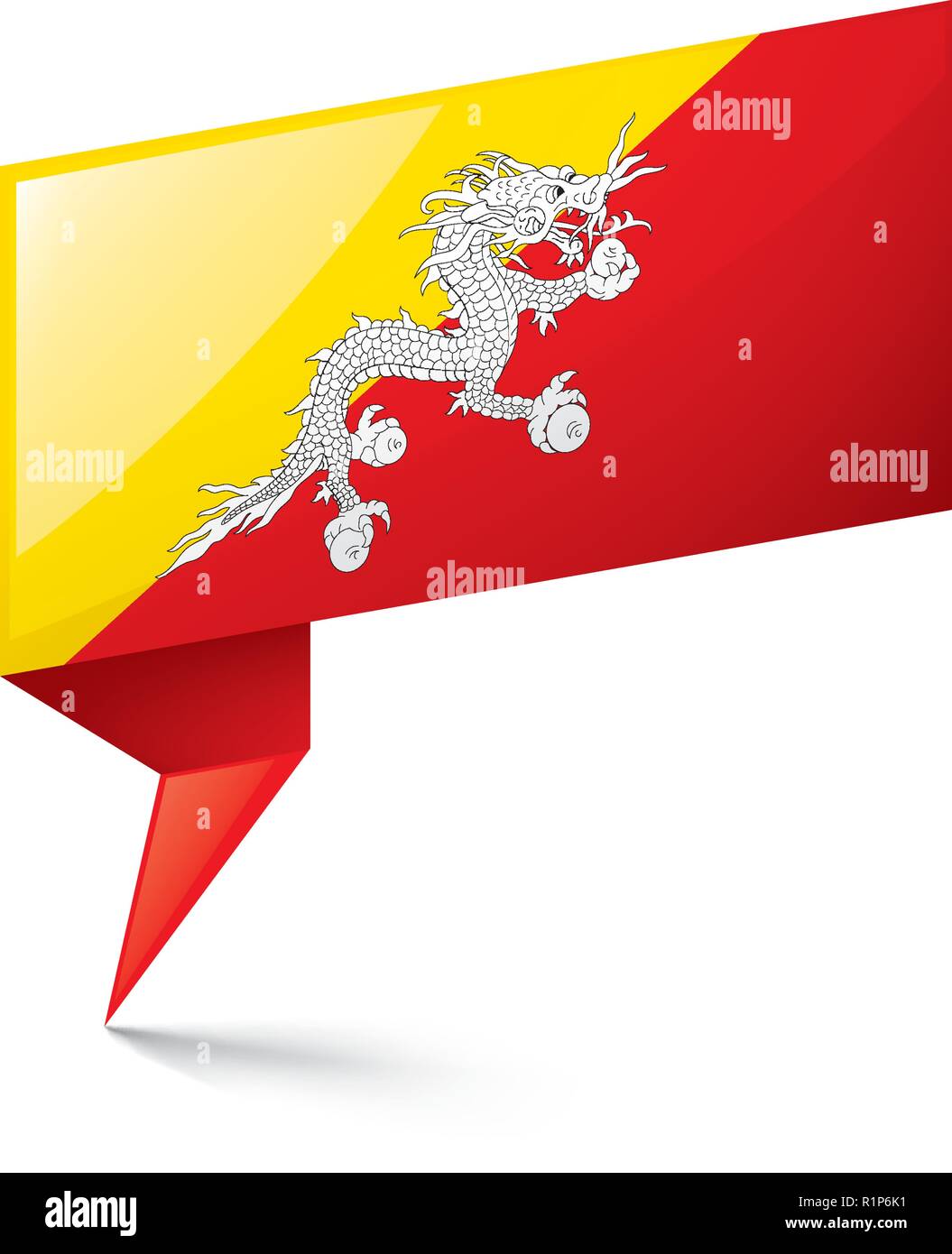 Bhutan flag, vector illustration on a white background Stock Vector ...