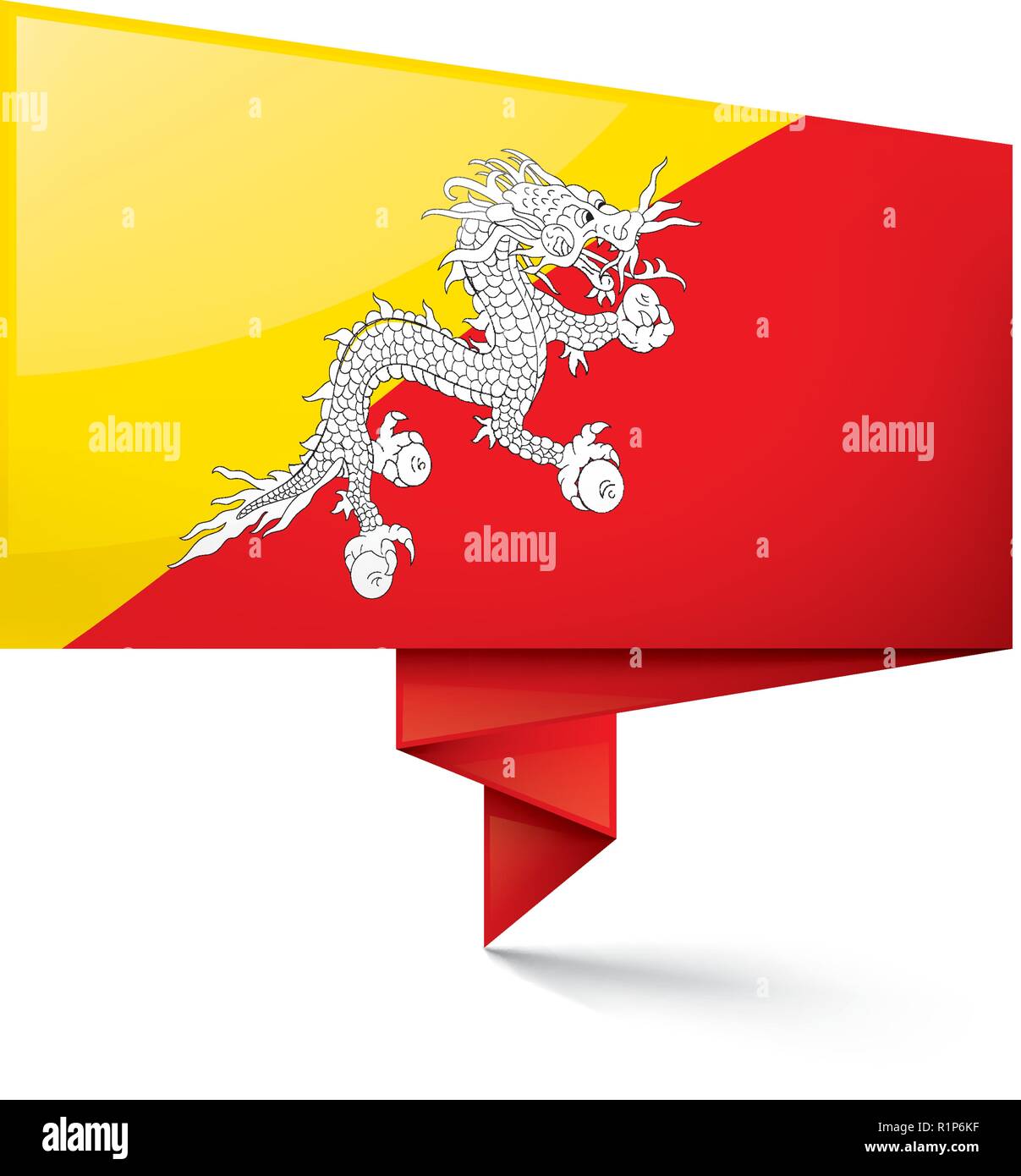 Bhutan flag, vector illustration on a white background Stock Vector ...