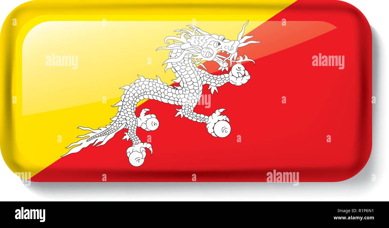 Bhutan flag, vector illustration on a white background Stock Vector ...