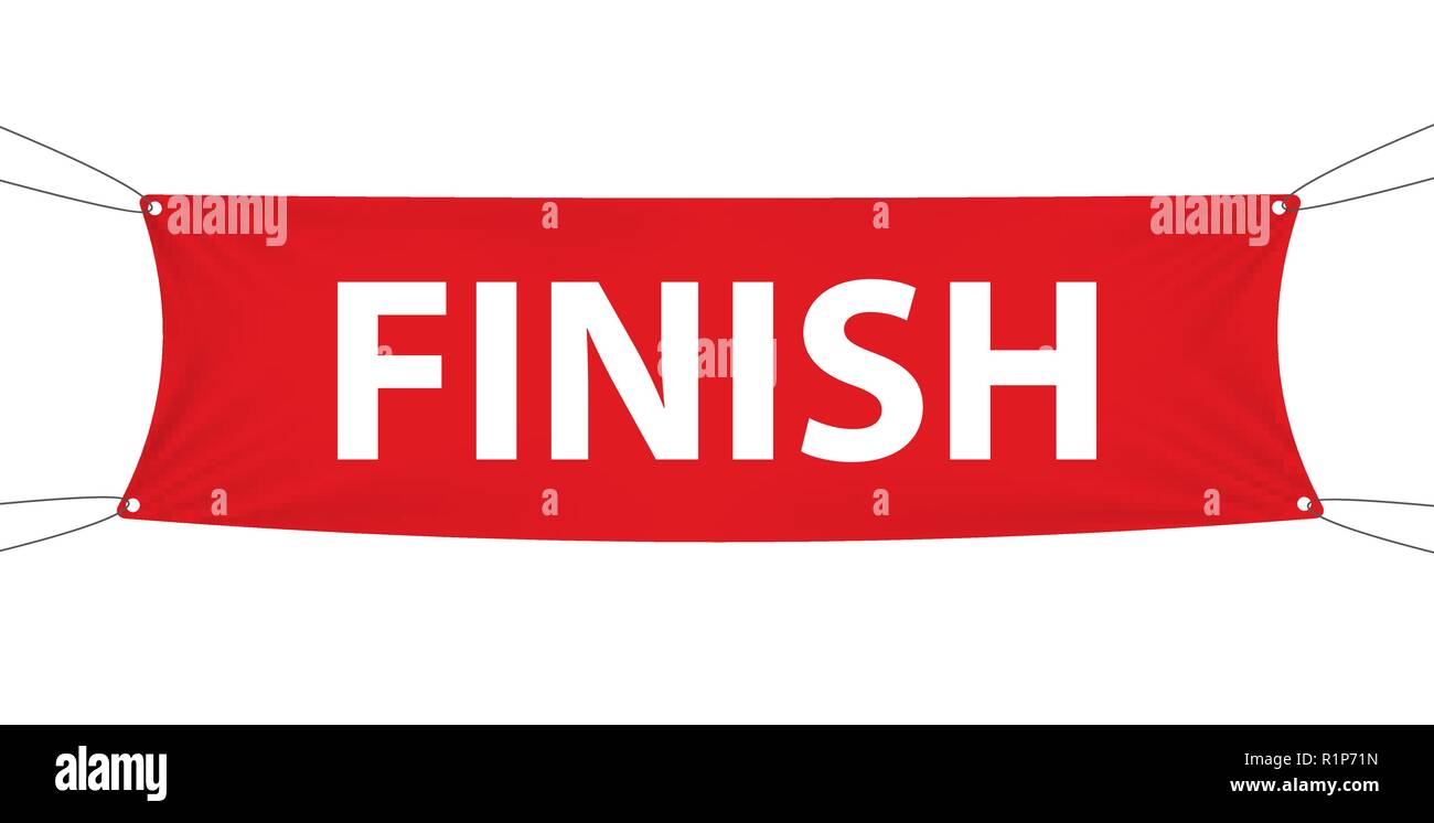 Finish red textile banner template.Vector Illustration Stock Vector ...