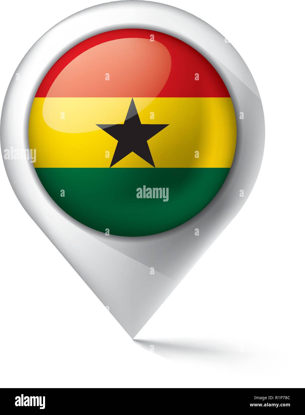 Ghana flag, vector illustration on a white background Stock Vector ...