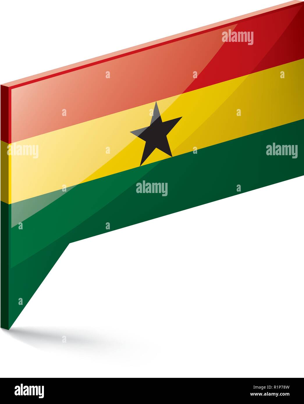 Ghana flag, vector illustration on a white background Stock Vector ...