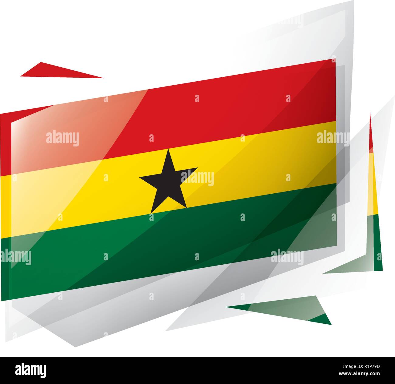 Ghana flag, vector illustration on a white background Stock Vector ...