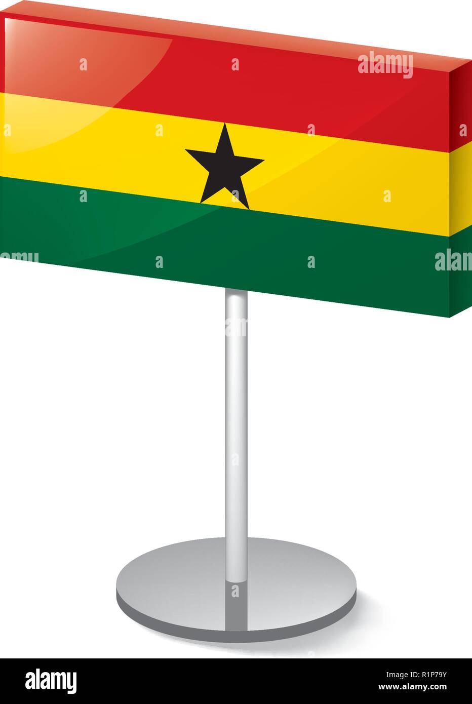 Ghana flag, vector illustration on a white background Stock Vector ...