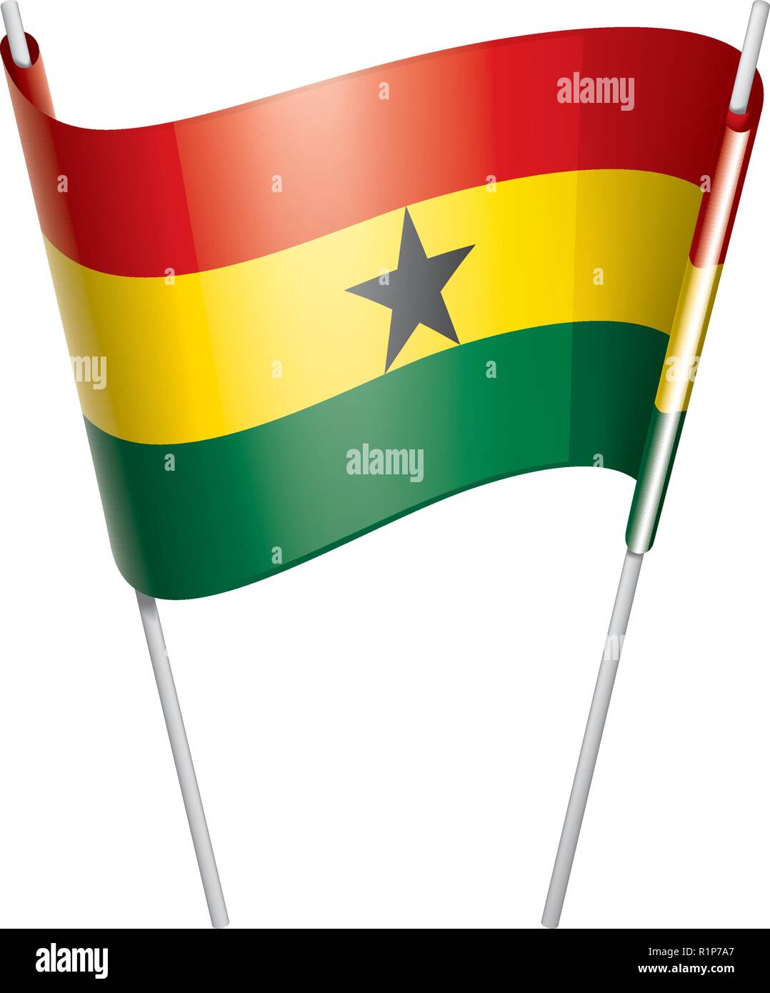 Ghana flag, vector illustration on a white background Stock Vector ...