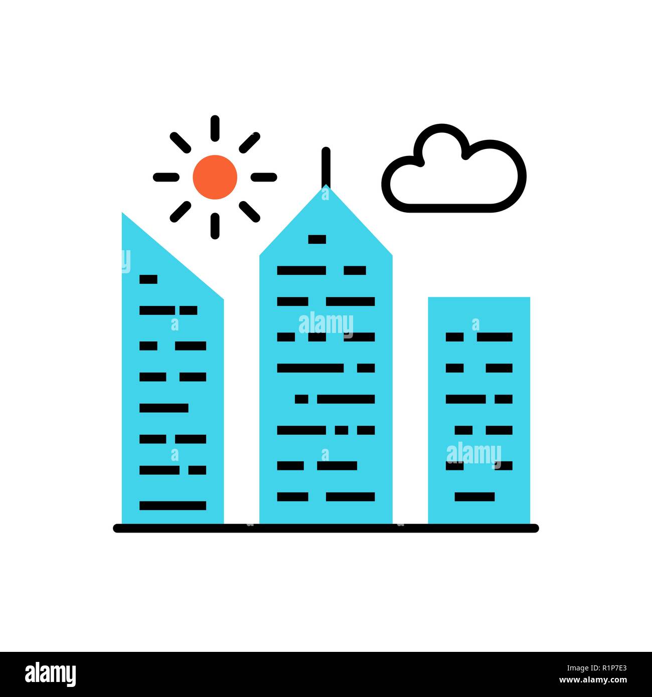 Multi storey building line Stock Vector Images - Alamy