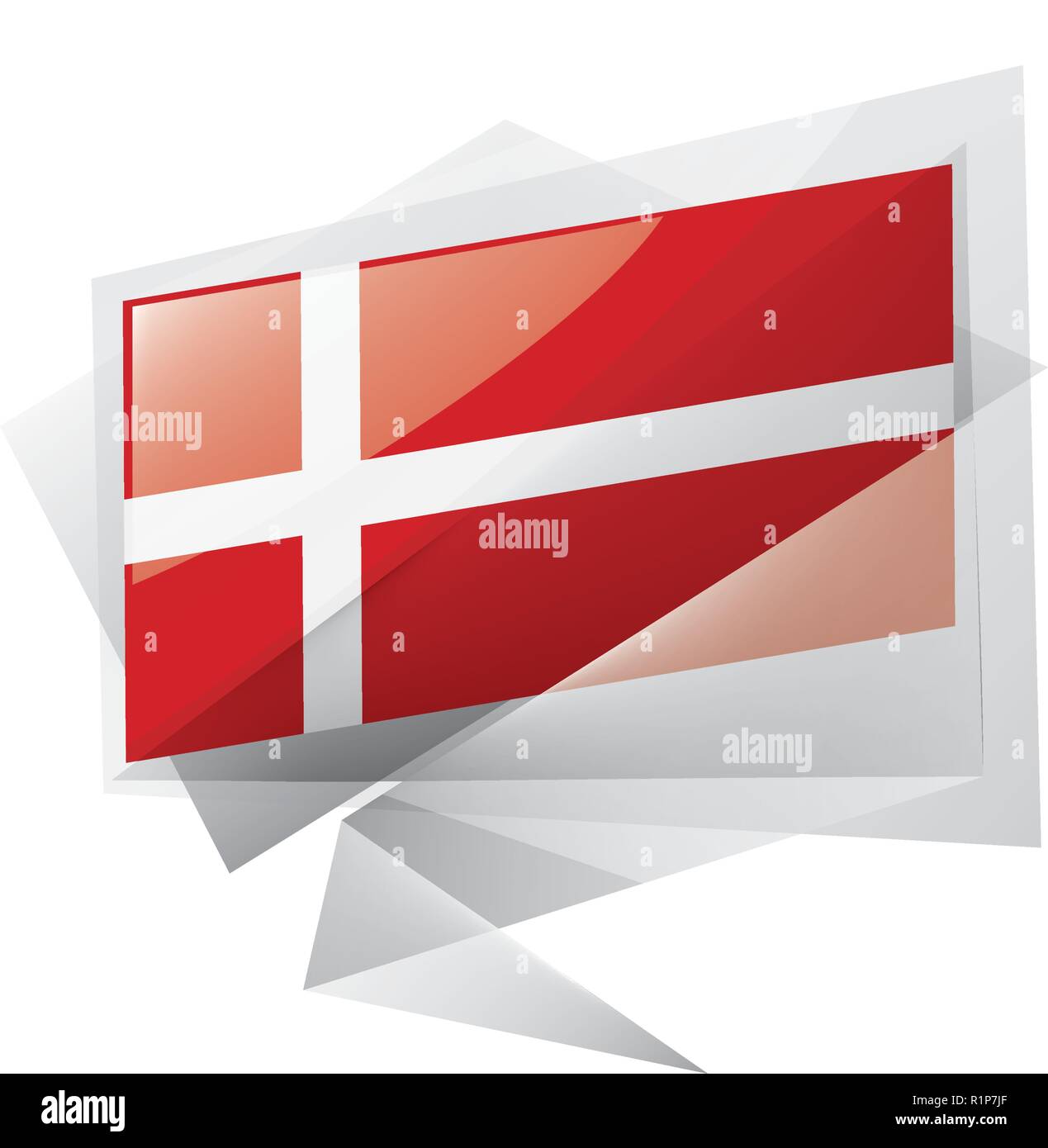 Denmark flag, vector illustration on a white background Stock Vector ...
