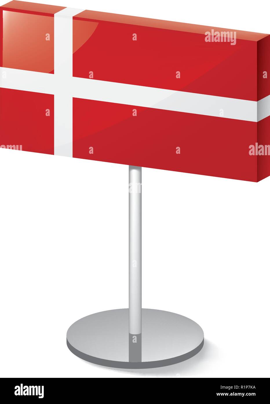 Denmark flag, vector illustration on a white background Stock Vector ...