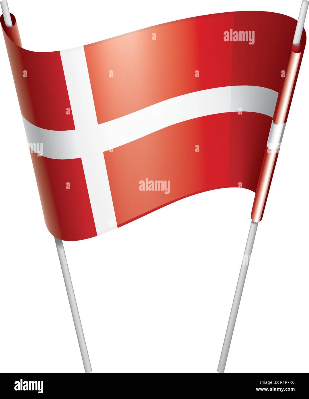 Denmark national realistic flag waving Stock Vector Images - Alamy