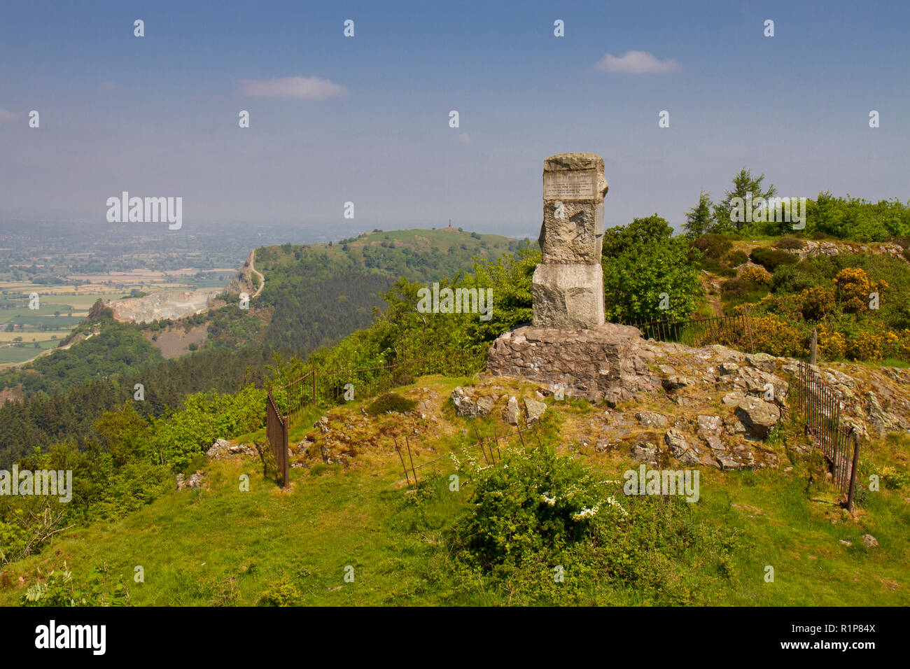 Monument to the Romany Chell Uriah Burton. On Moel y Golfa, Breidden ...