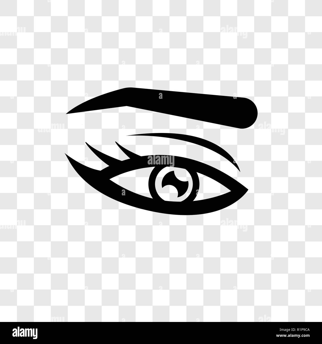 Eyebrow vector icon isolated on transparent background, Eyebrow ...