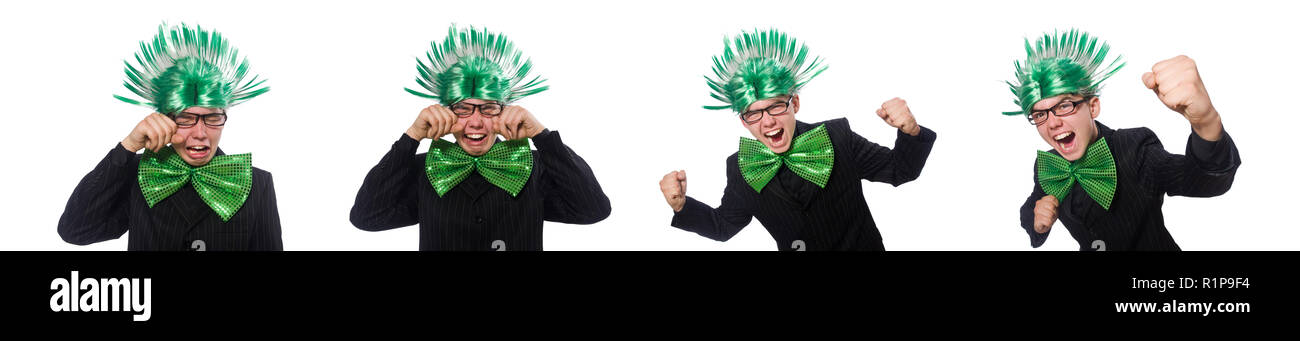 Funny man with mohawk hairstyle Stock Photo - Alamy