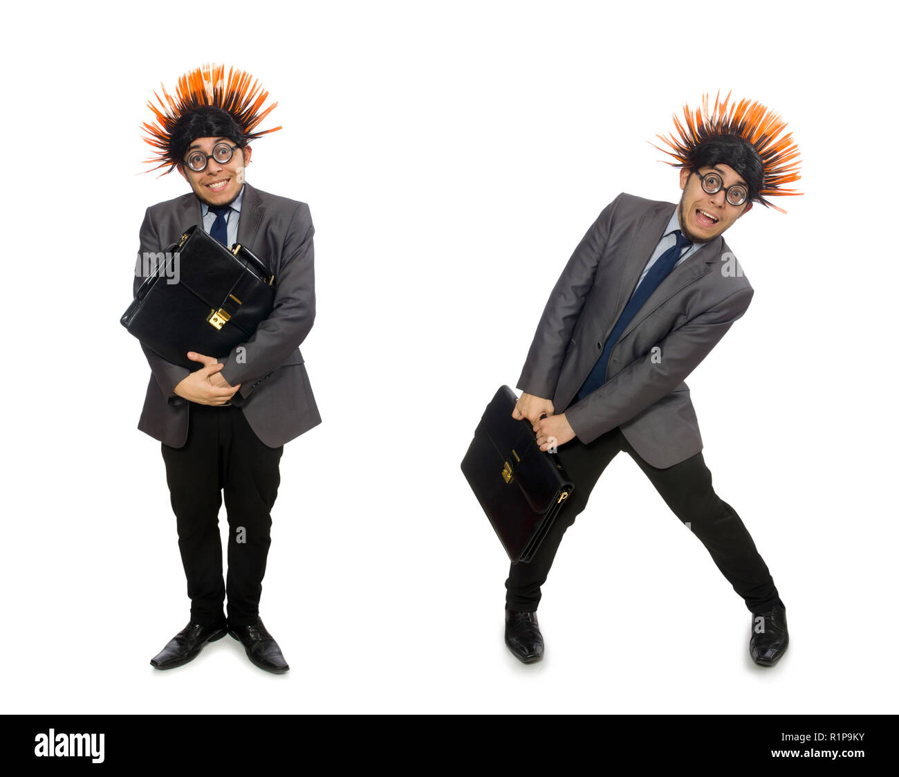 Funny man with mohawk hairstyle Stock Photo - Alamy