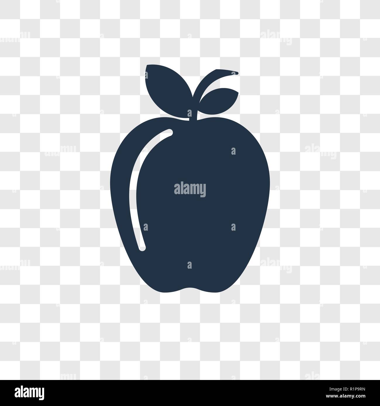 Apple vector icon isolated on transparent background, Apple ...