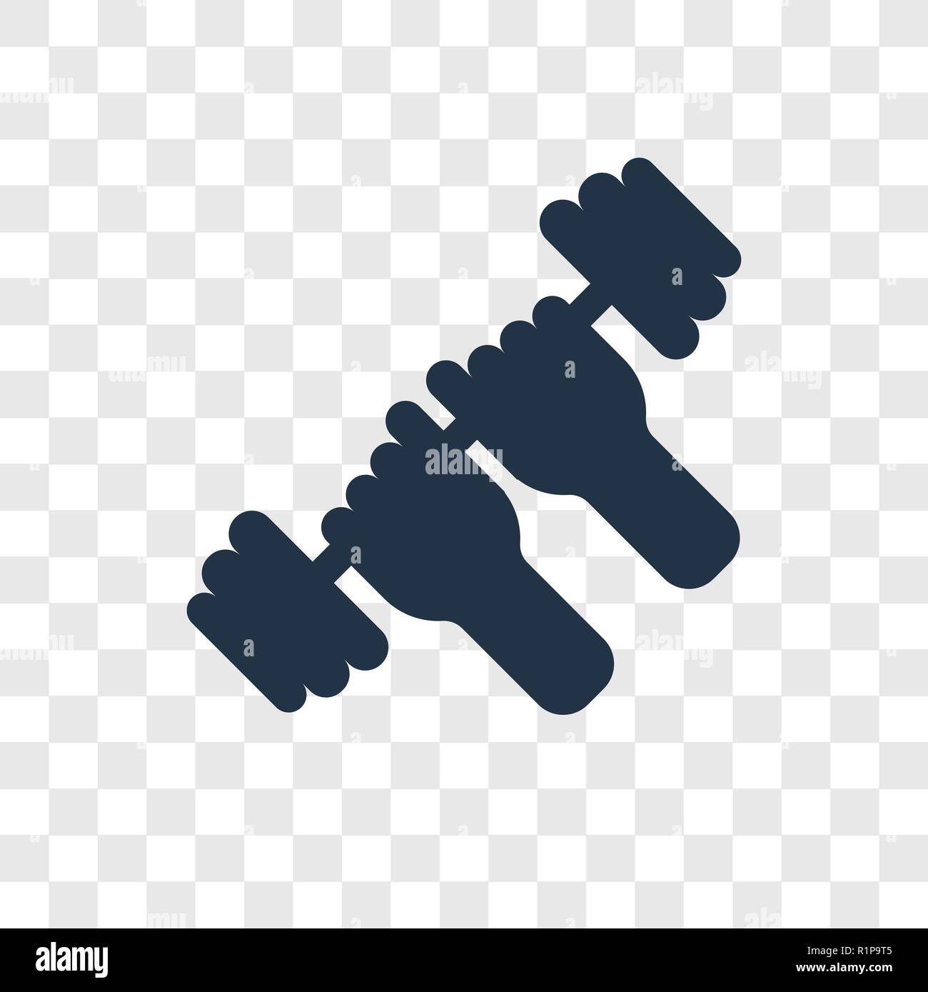 Dumbbell vector icon isolated on transparent background, Dumbbell ...