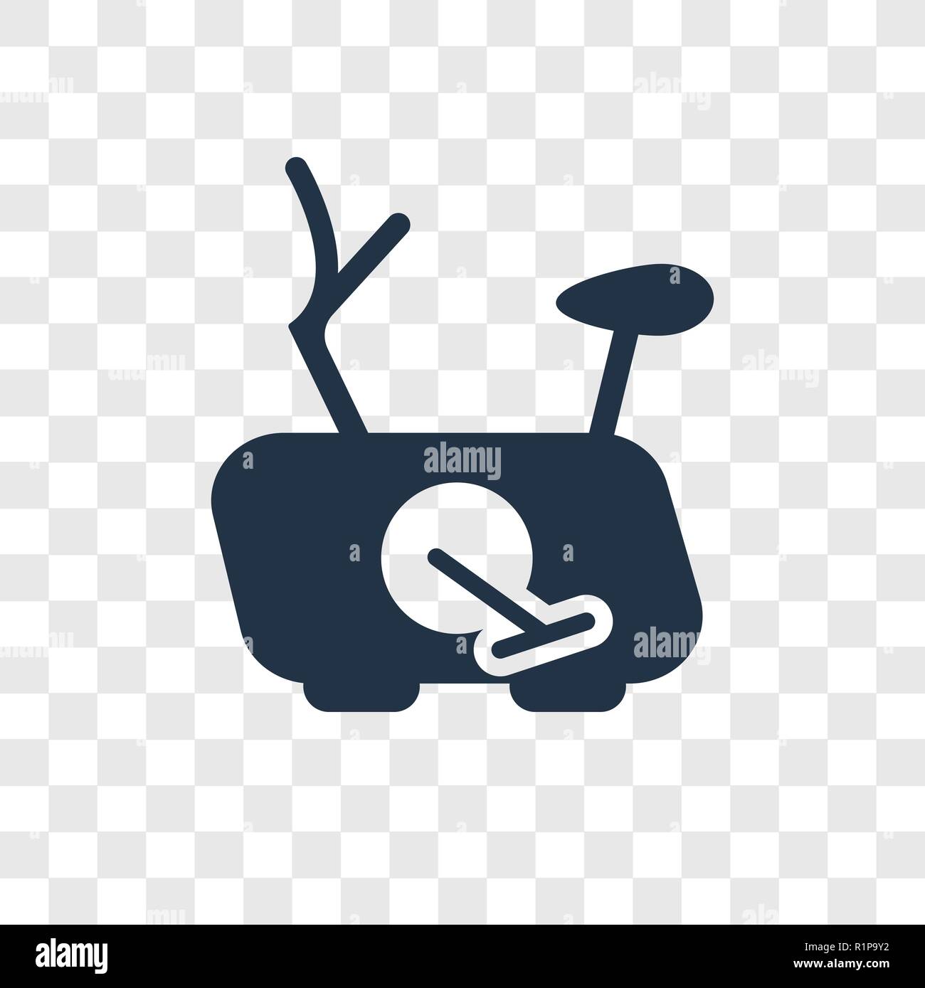 Stationary bike vector icon isolated on transparent background ...