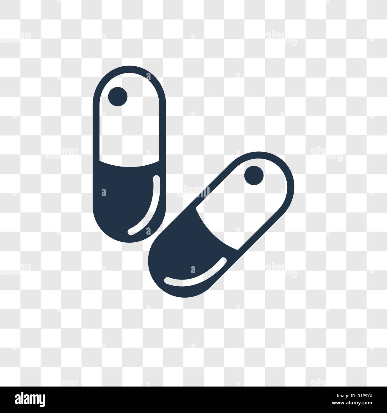 Pills vector icon isolated on transparent background, Pills ...
