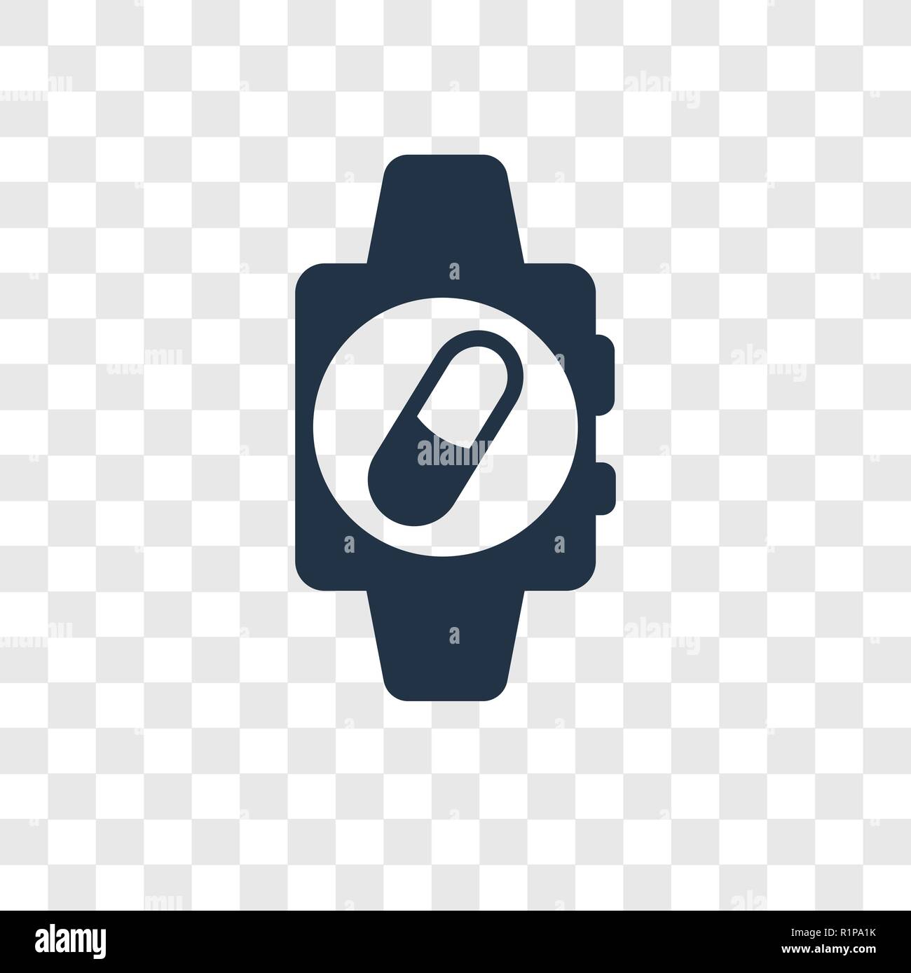 Smartwatch vector icon isolated on transparent background, Smartwatch ...